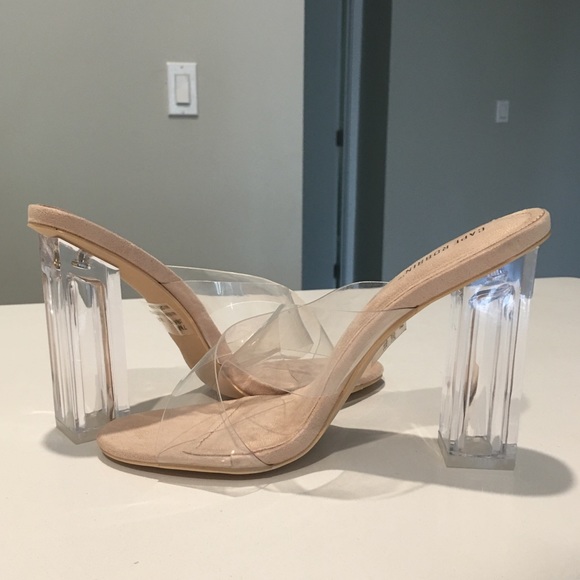 Shoes | Transparent Crisscross Open Toe High Heel | Poshmark